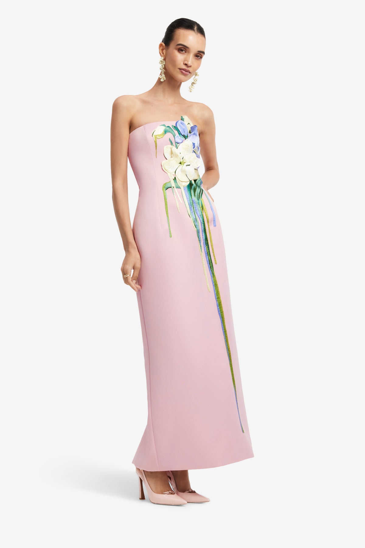 LEO LIN Leo Lin Rayna Embroidered Bustier Maxi Dress